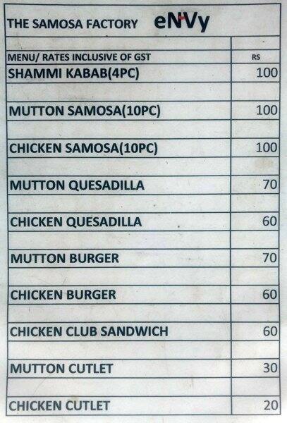 The Samosa Factory Menu, Menu for The Samosa Factory, Anna Nagar East ...
