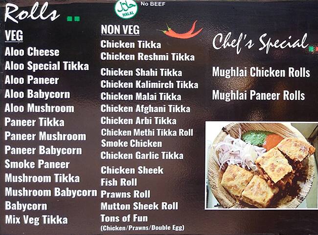 Menu at Koyla, Bengaluru