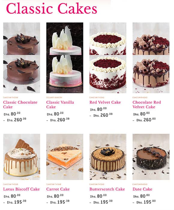 Menu of DouArt Bakery, Al Quoz, Dubai