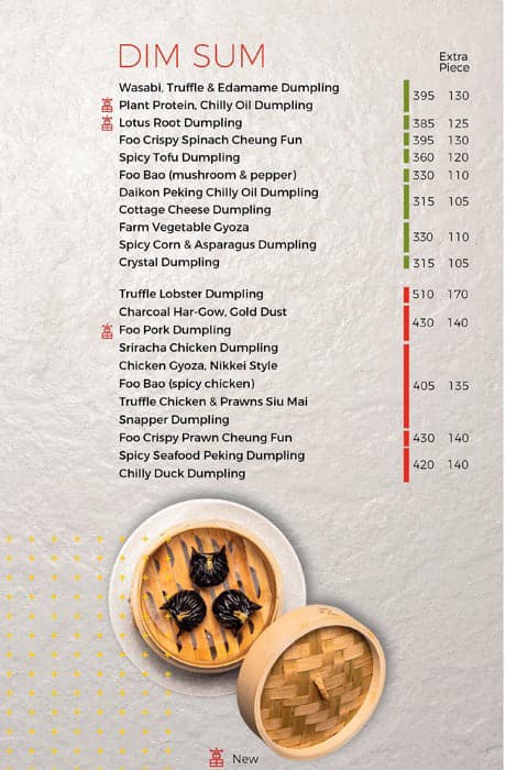 Menu at Foo Brigade Road, Bengaluru