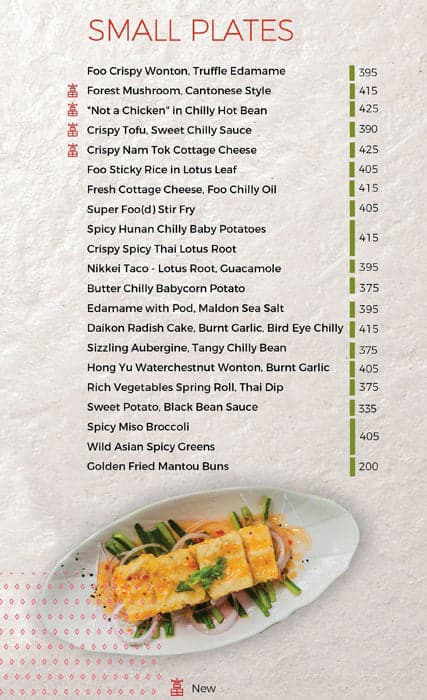 Menu at Foo Brigade Road, Bengaluru