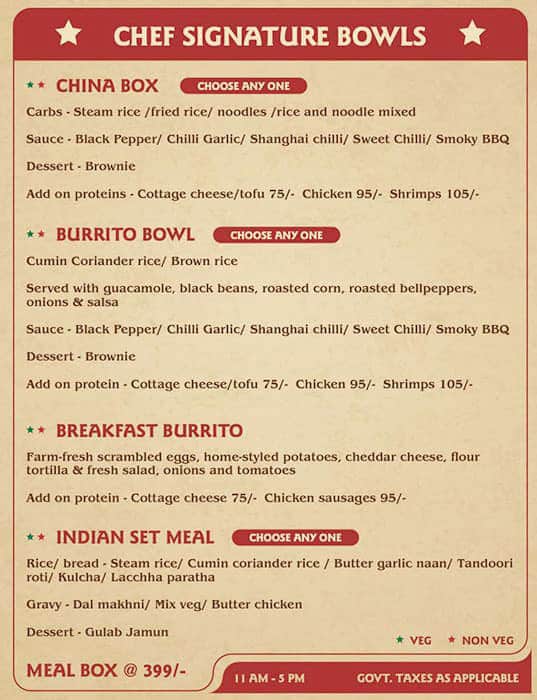 Menu of The Game Ranch, Malad West, Mumbai