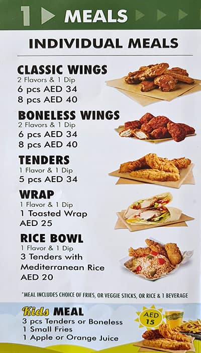 Menu at Wingstop - وينج ستوب, Dubai, Shop E4