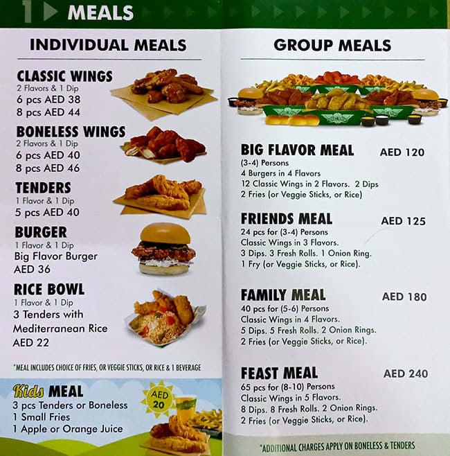 Wing Stop Menu