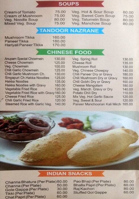 Anupam Restaurant Menu, Menu for Anupam Restaurant, NIT, Faridabad - Zomato