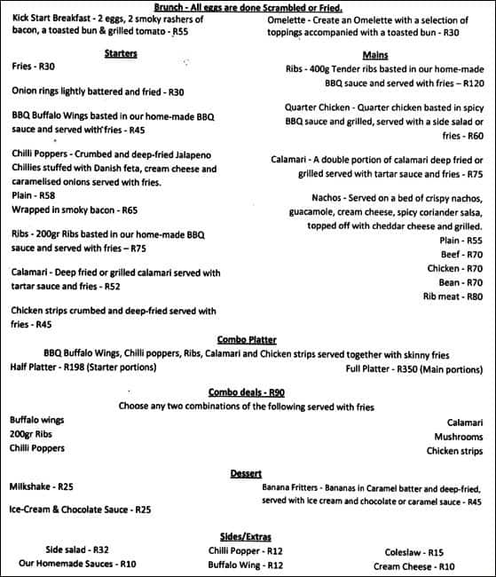 Trenchtown Menu, Menu for Trenchtown, Observatory, Cape Town - Zomato SA