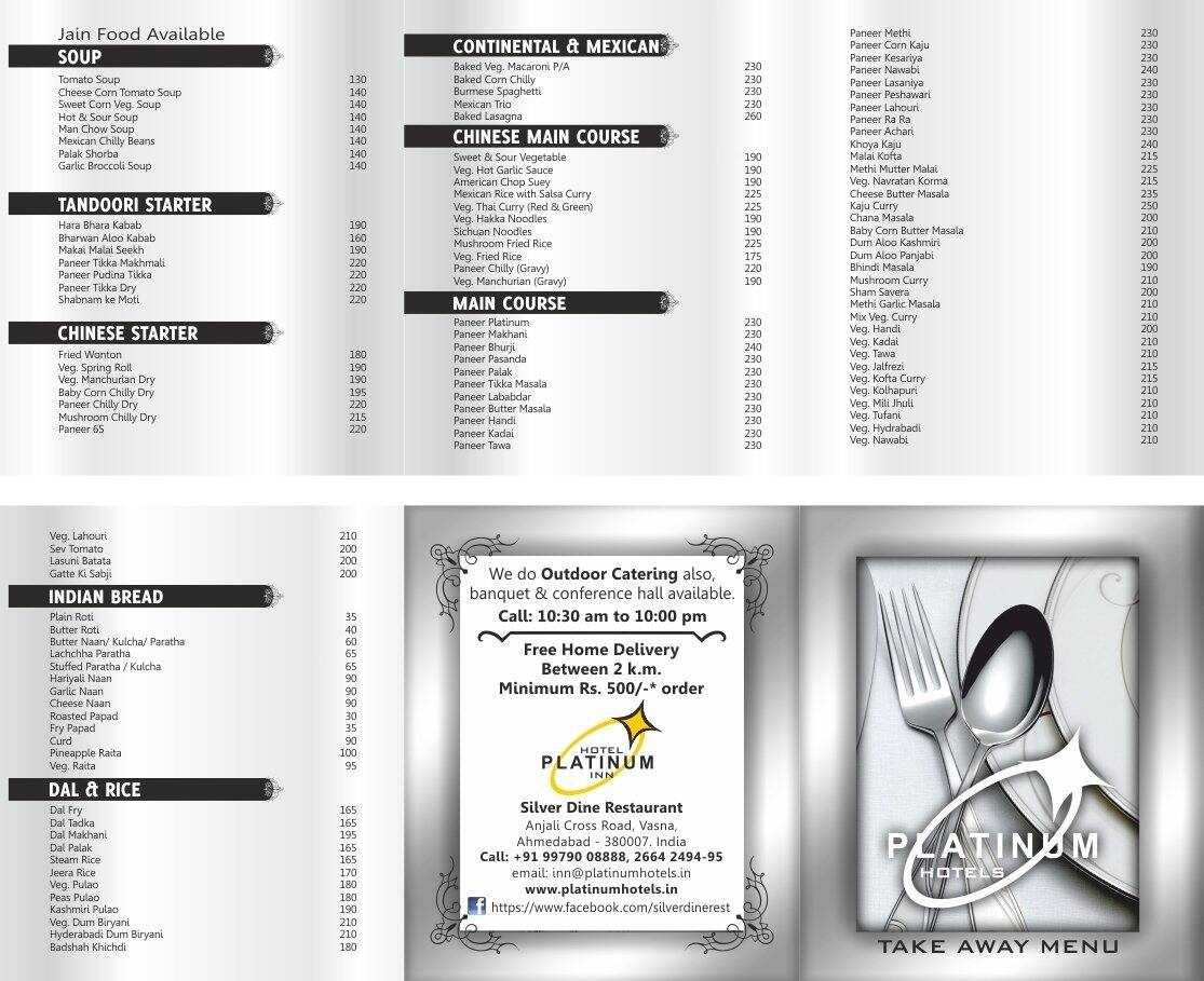 Silver Dine - Platinum Hotels Menu - Zomato