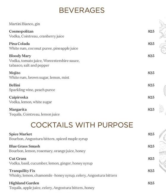 Menu of The Café @ JW - JW Marriott, Sector 35, Chandigarh