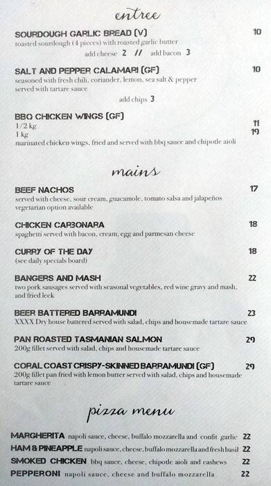 Menu at Hansen's Rocklea Hotel pub & bar, Sunnybank