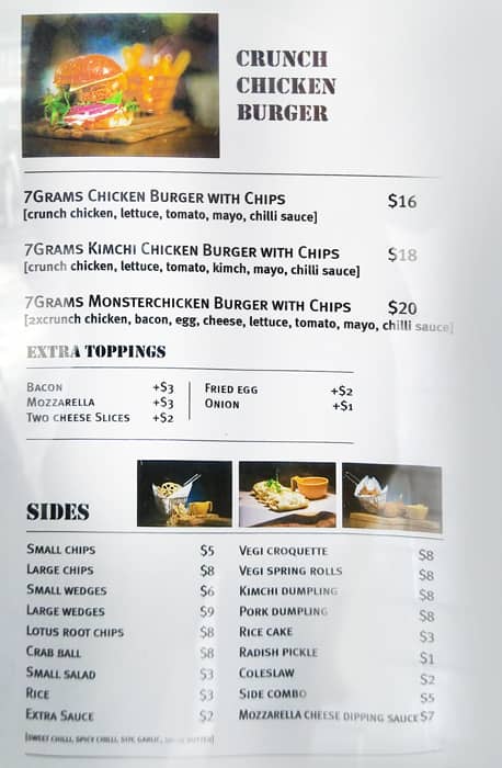 Menu at 7 Grams Restaurant, North Perth