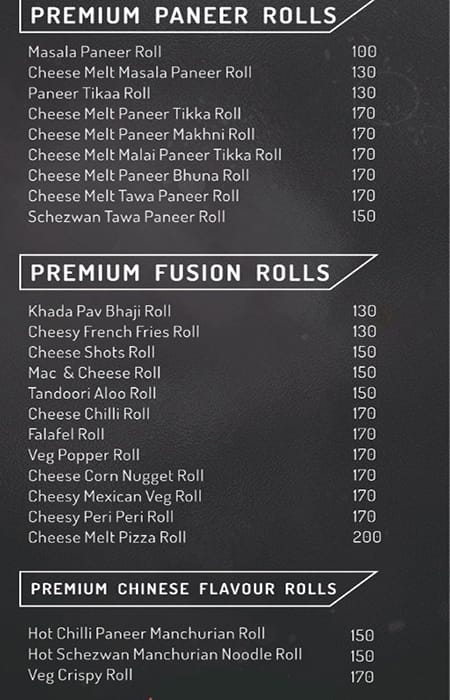 Menu of Your's Roll Factory, Virar, Mumbai