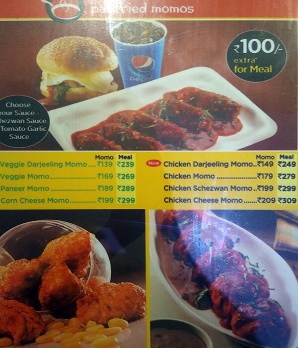 Menu at Wow! Momo, Bengaluru, WMRV+VC5