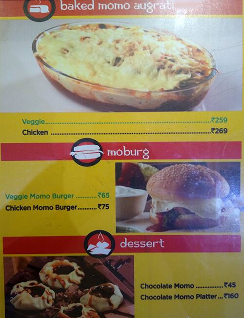 Menu at Wow! Momo, Bengaluru, WMRV+VC5