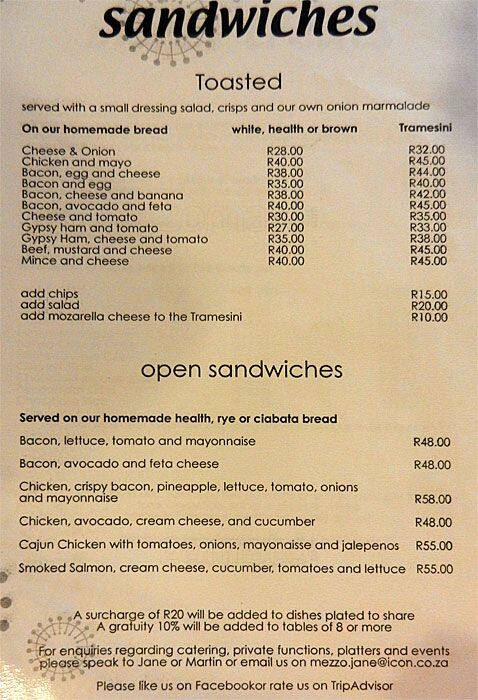 Menu at The Courtyard Cafe, Clarens, 324 Market Street
