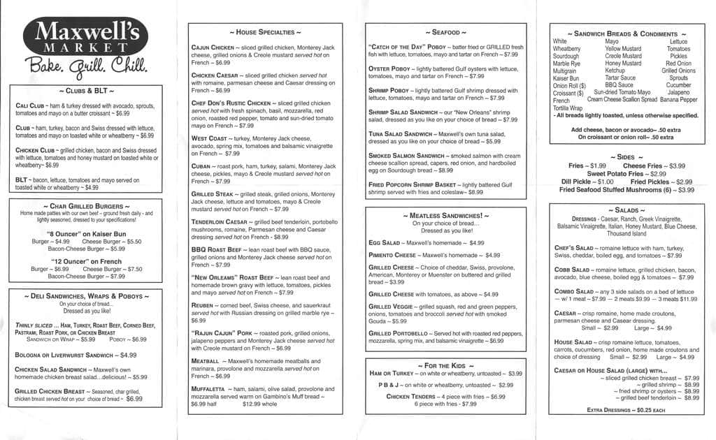 Maxwell's Market II Menu, Menu for Maxwell's Market II, Essen ...