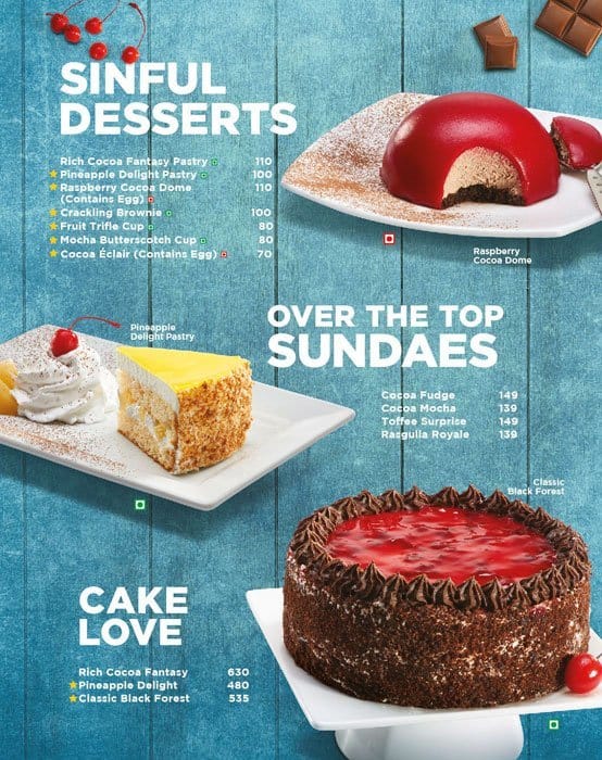 Cafe Coffee Day Menu, Menu for Cafe Coffee Day, MG Road, Bangalore - Zomato