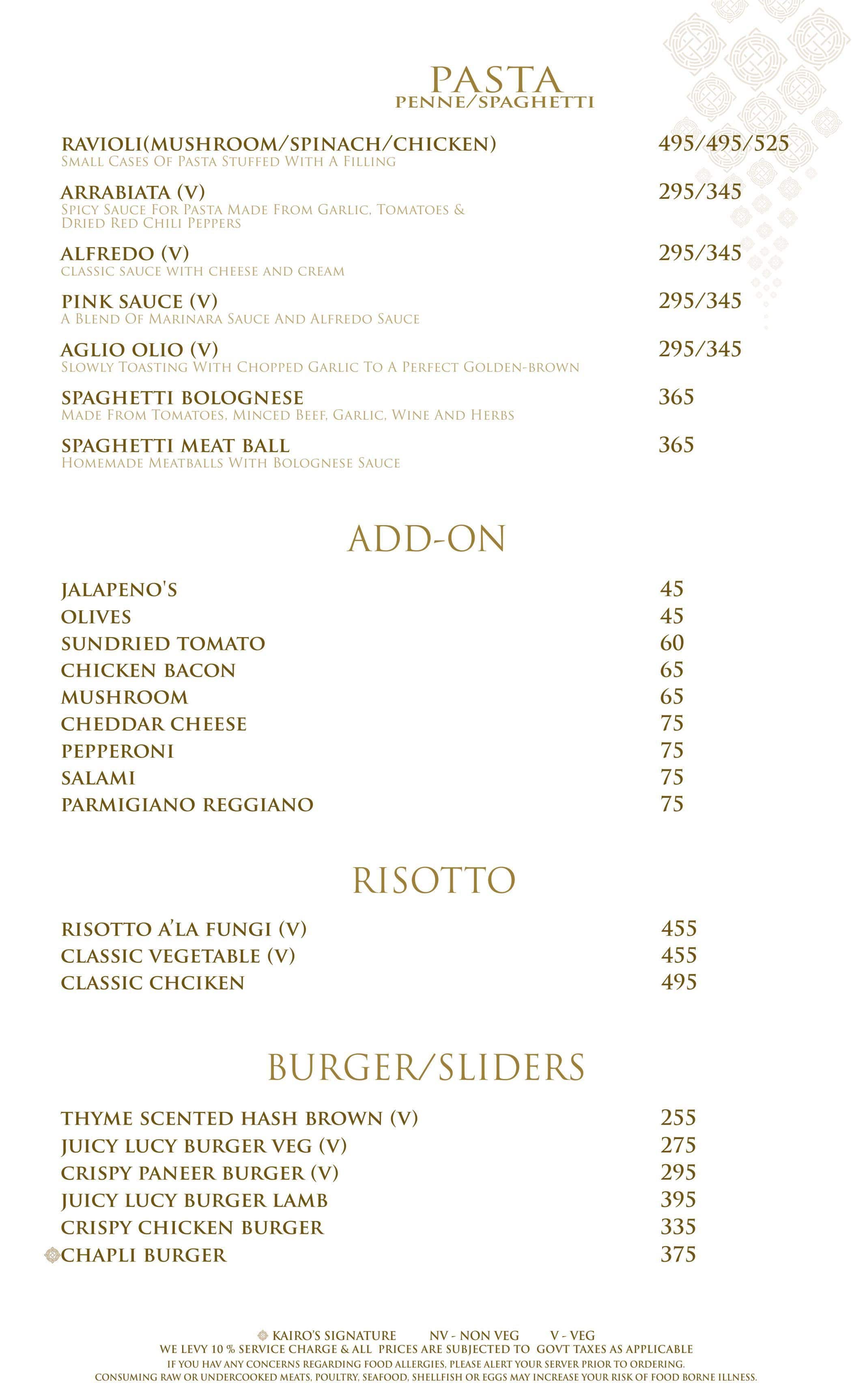 Menu at Kairos Modern Desserts Bistro, New Delhi