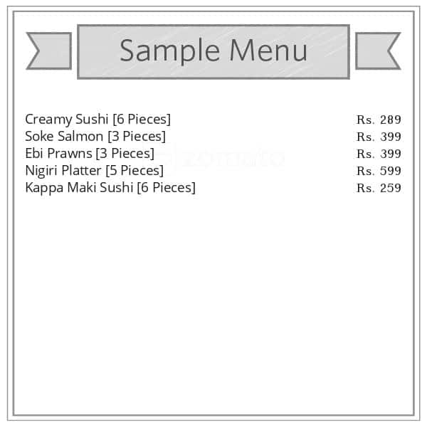 Menu of Saiko Sushi House, Girgaum, Mumbai