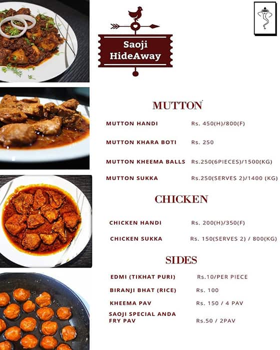 Menu of Saoji Hideaway, Badlapur, Thane