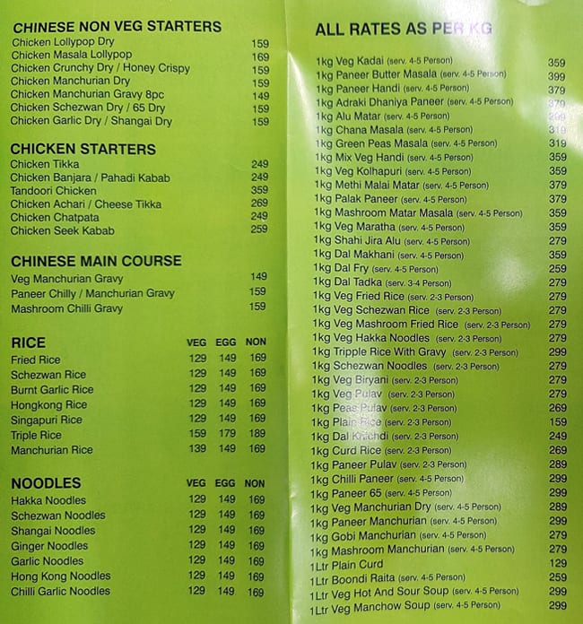 Menu of Amruta Kitchen, Hadapsar, Pune
