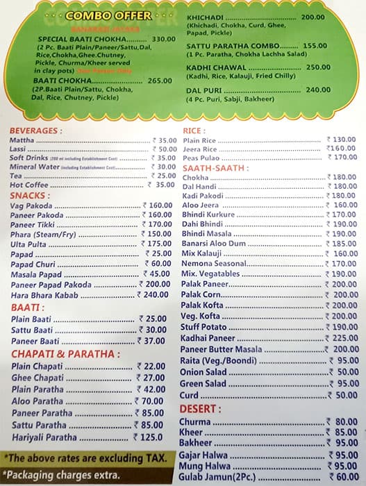 Baati Chokha Menu, Menu for Baati Chokha, Sector 3, Salt Lake, Kolkata ...