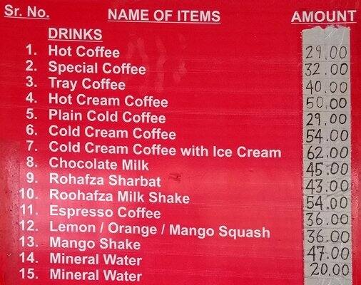 Indian Coffee House Menu, Menu for Indian Coffee House, Connaught Place ...