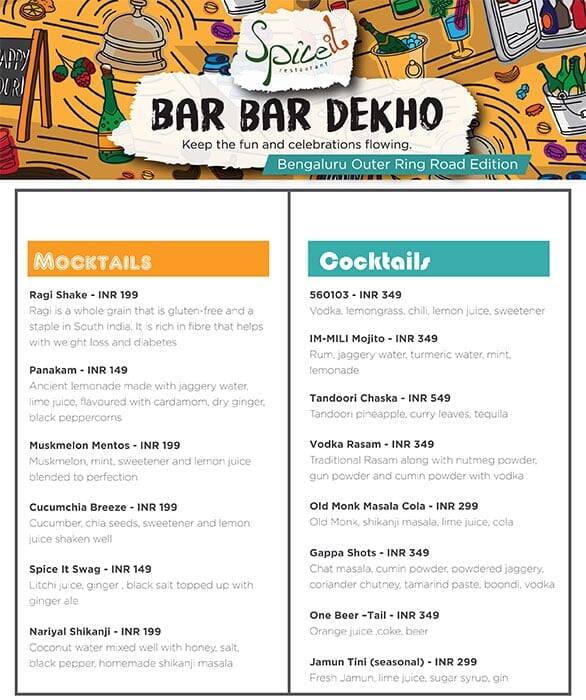 Menu at Spice It - Ibis Hotel, Bengaluru, ibis Bengaluru Outer Ring Road