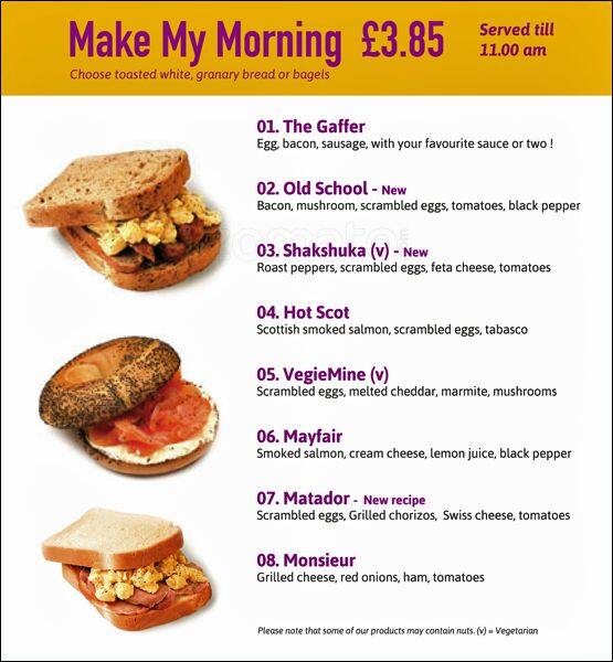 Menu at Make Mine restaurant, London, 86 Dean Street