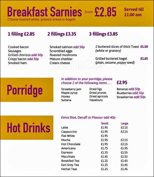 Menu at Make Mine restaurant, London, 86 Dean Street