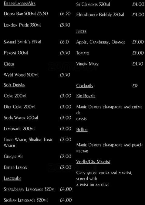 Menu at Rowley's Restaurant, London