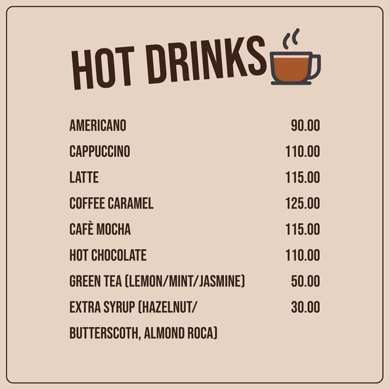 Menu at Cafe Lidia, Marikina, 64 F. Calderon