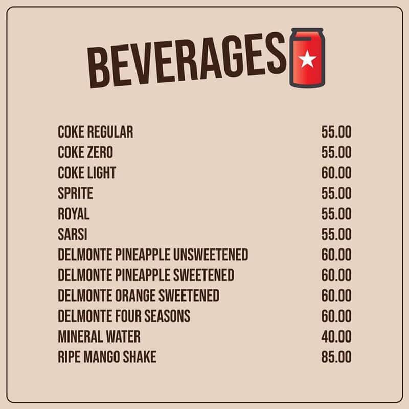 Menu at Cafe Lidia, Marikina, 64 F. Calderon