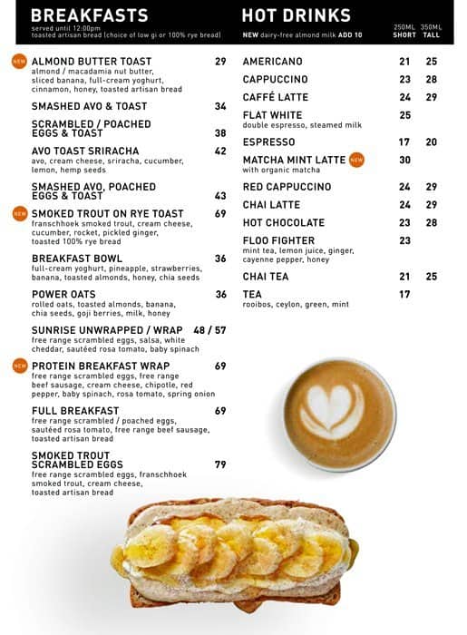 Menu at KAUAI Rosebank restaurant, Johannesburg, The Zone at Rosebank