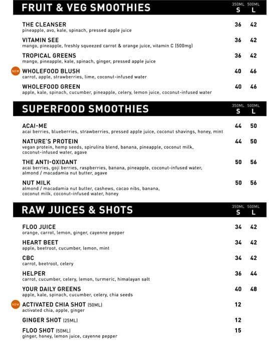 Menu at KAUAI Rosebank restaurant, Johannesburg, The Zone at Rosebank