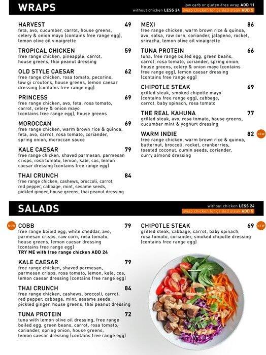 Menu at KAUAI Rosebank restaurant, Johannesburg, The Zone at Rosebank