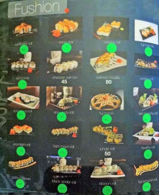 Menu at Fuji Japanese Restaurant, Jakarta