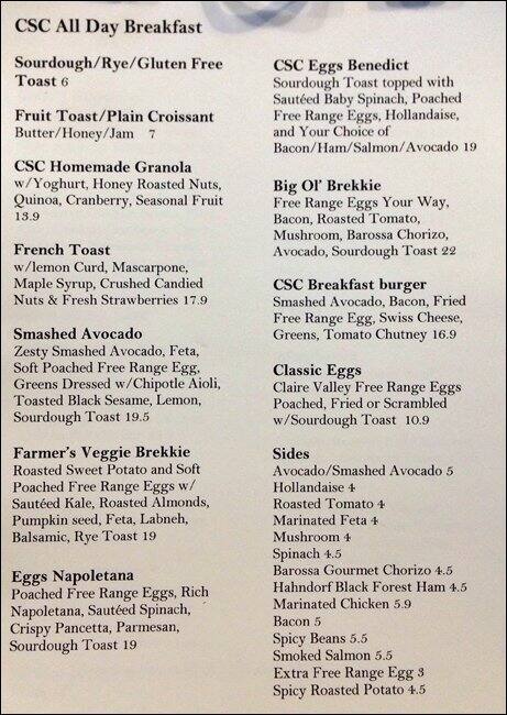 Menu at Corner Store Cafe, Dulwich