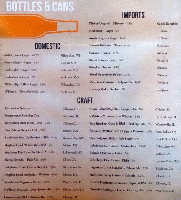 Menu at Bluestone restaurant, Evanston, Central St