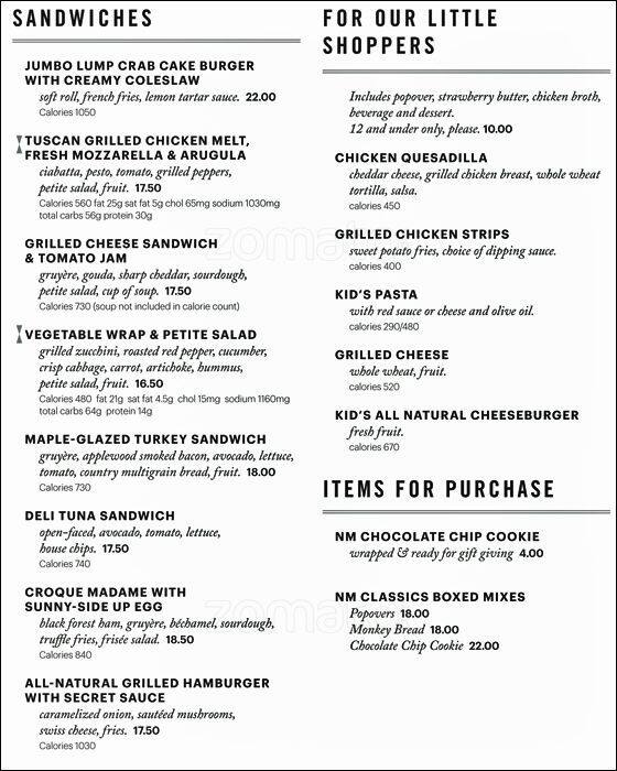 Menu at The Zodiac restaurant, Dallas, Main St Level Six