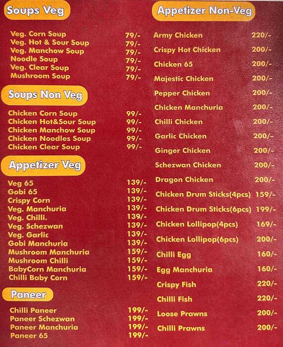 Menu of Food Boulevard, Miyapur, Hyderabad