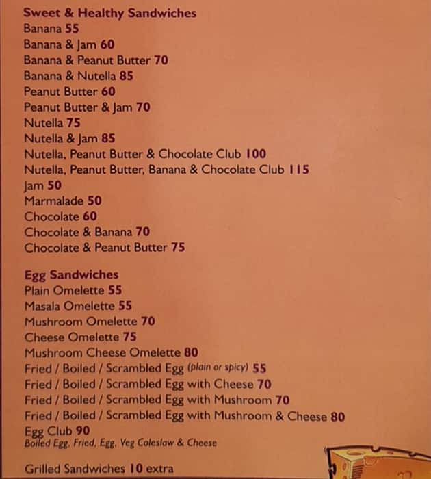 Menu at Munchies, Bengaluru, 1/ A