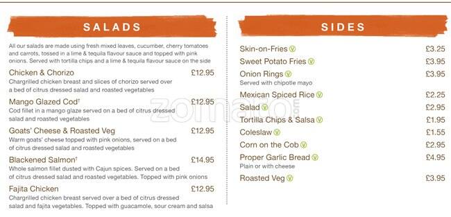 Menu at Chiquito restaurant, Birmingham, Hagley Rd W