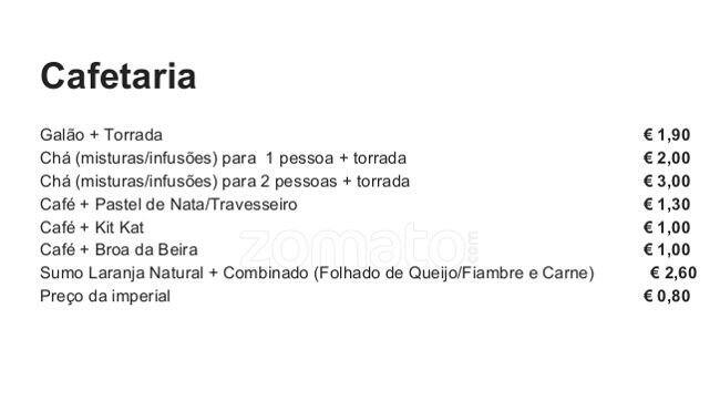 Menu at Café Bom Dia, Sintra, r 604