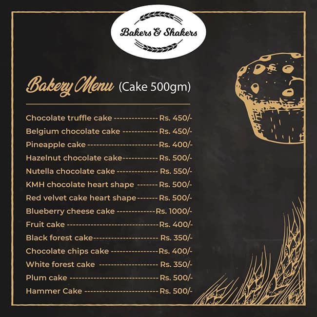 Menu at Bake O Zone, Ahmedabad, Gujarat 382424