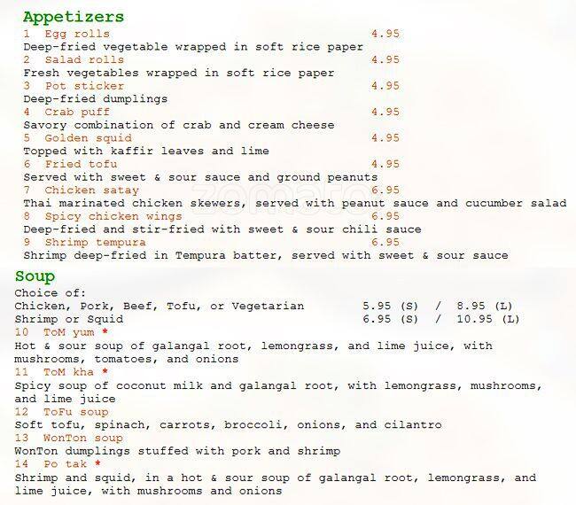 Thai Pod Menu, Menu for Thai Pod, Sullivan's Gulch, Portland ...