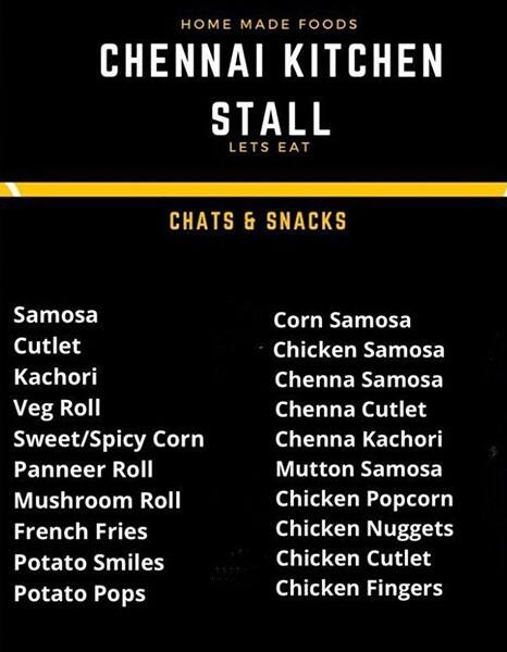 Menu of Chennai Kitchen Stall, Thiruvallur, Chennai