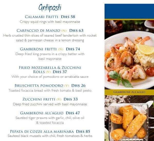 Biella Ristorante a Dubai: Foto del Menu con Prezzi - Zomato