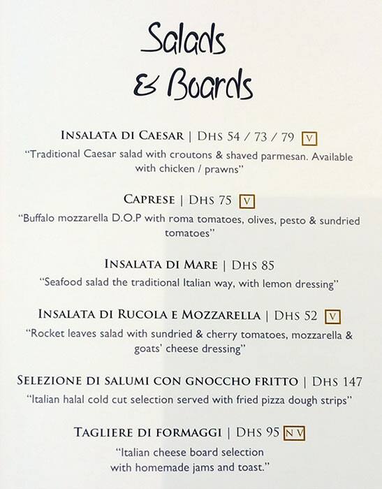 Menu of Biella Ristorante, Umm Hurair, Dubai