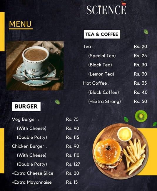 Menu of Cafe Rocket Science, Sinhgad Road, Pune