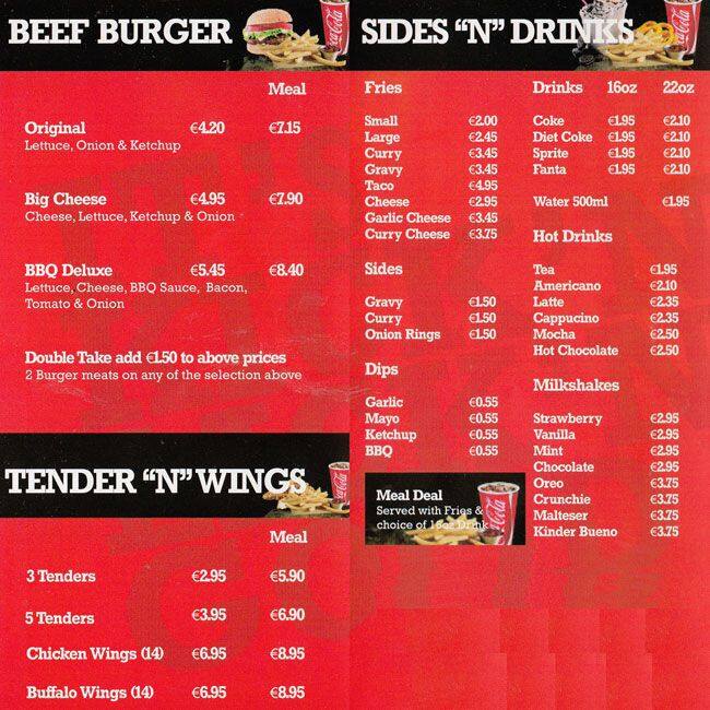 Menu at Graces Famous Fried Chicken fast food, Dublin